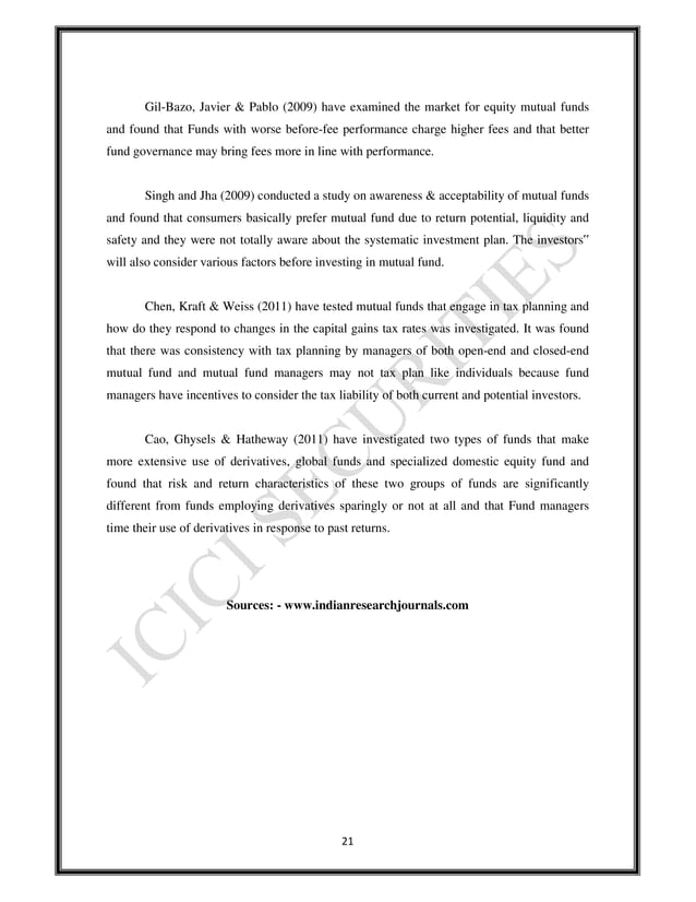 A study of investors perception towards the mutual fund investment | PDF