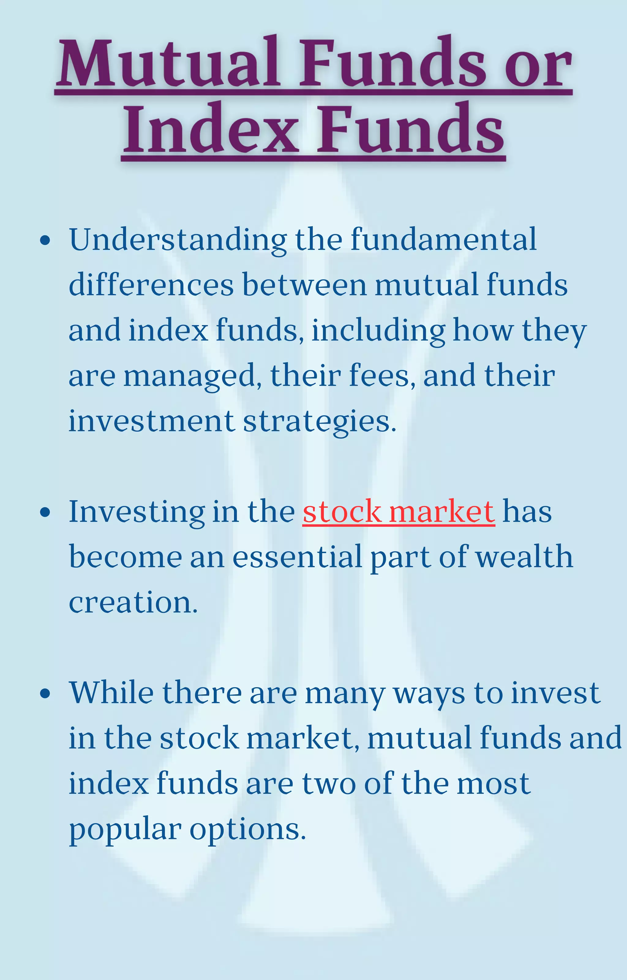 Mutual Funds or Index Funds: Understanding the Key Differences | PDF