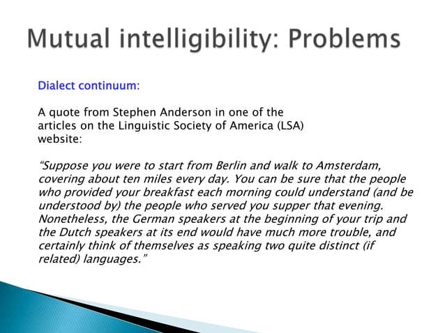 Mutual intelligibility | PPT