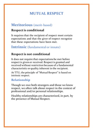 Mutual respect | DOCX
