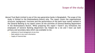 Mutual trust bank general banking | PPTX