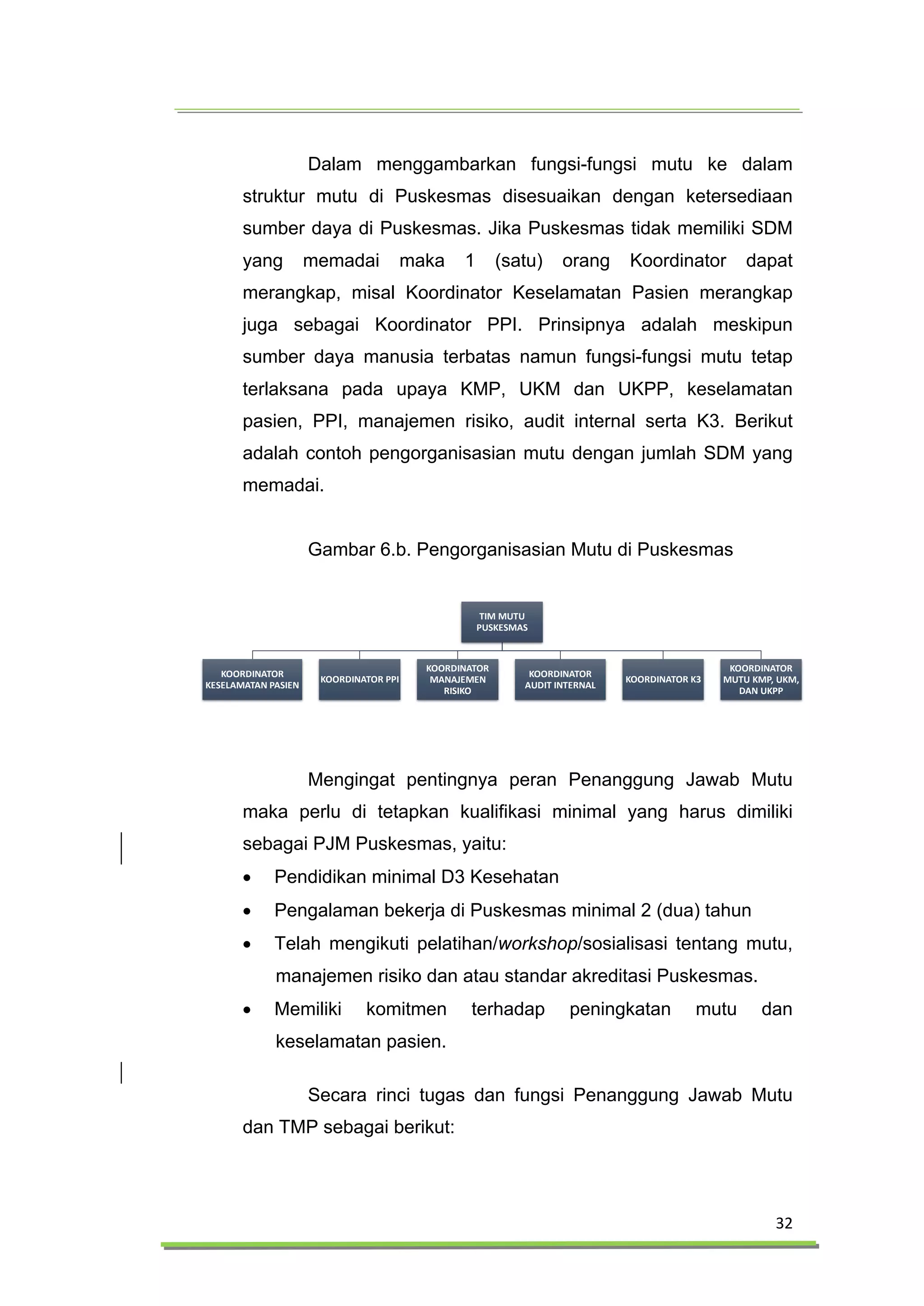 (MUTU) Pedoman Tata Kelola Mutu di Puskesmas (Direktorat Mutu dan ...