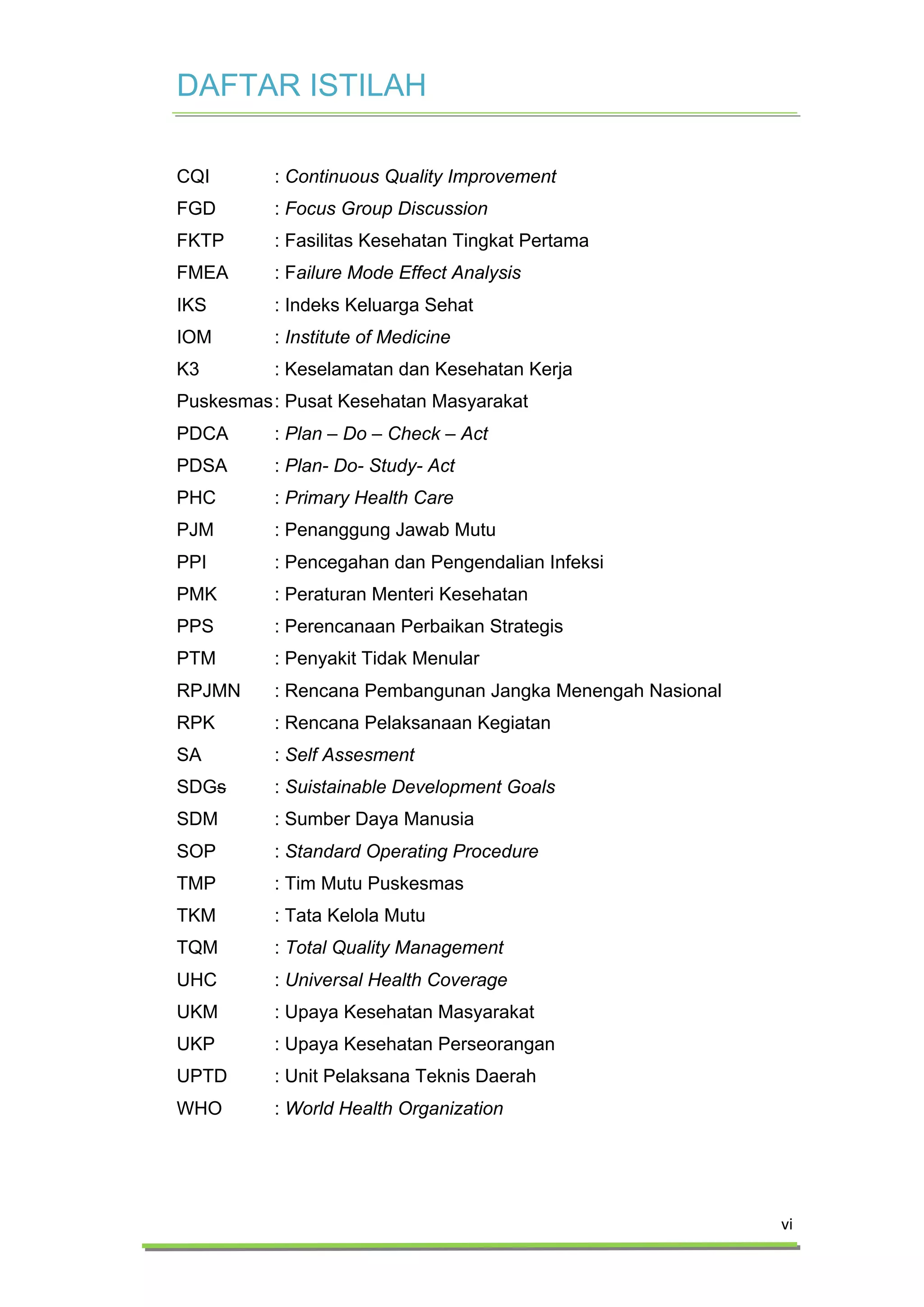 (MUTU) Pedoman Tata Kelola Mutu di Puskesmas (Direktorat Mutu dan Akreditasi Kemenkes Tahun 2021 ...