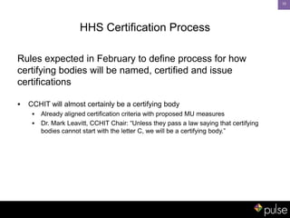 Understanding Meaningful Use - 26Feb2010 | PPT