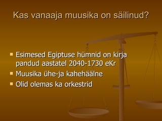 Muusika Eellugu | PPT