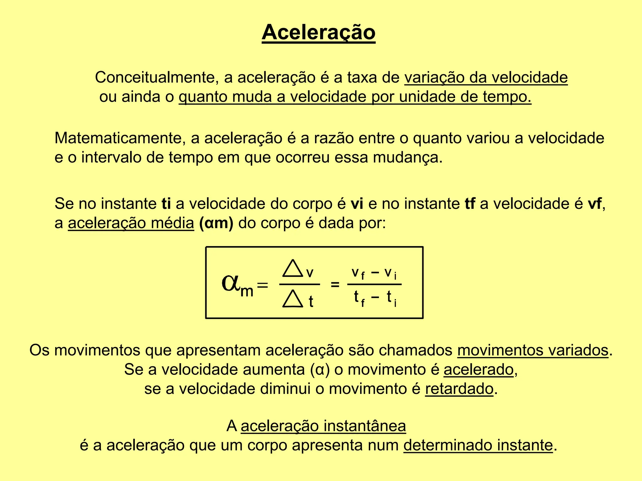 SLIDES DE FÍSICA DE MOVIMENTO UNIFORMEMENTE VARIADO E UNIFORME | PPT