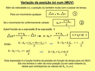 SLIDES DE FÍSICA DE MOVIMENTO UNIFORMEMENTE VARIADO E UNIFORME | PPT