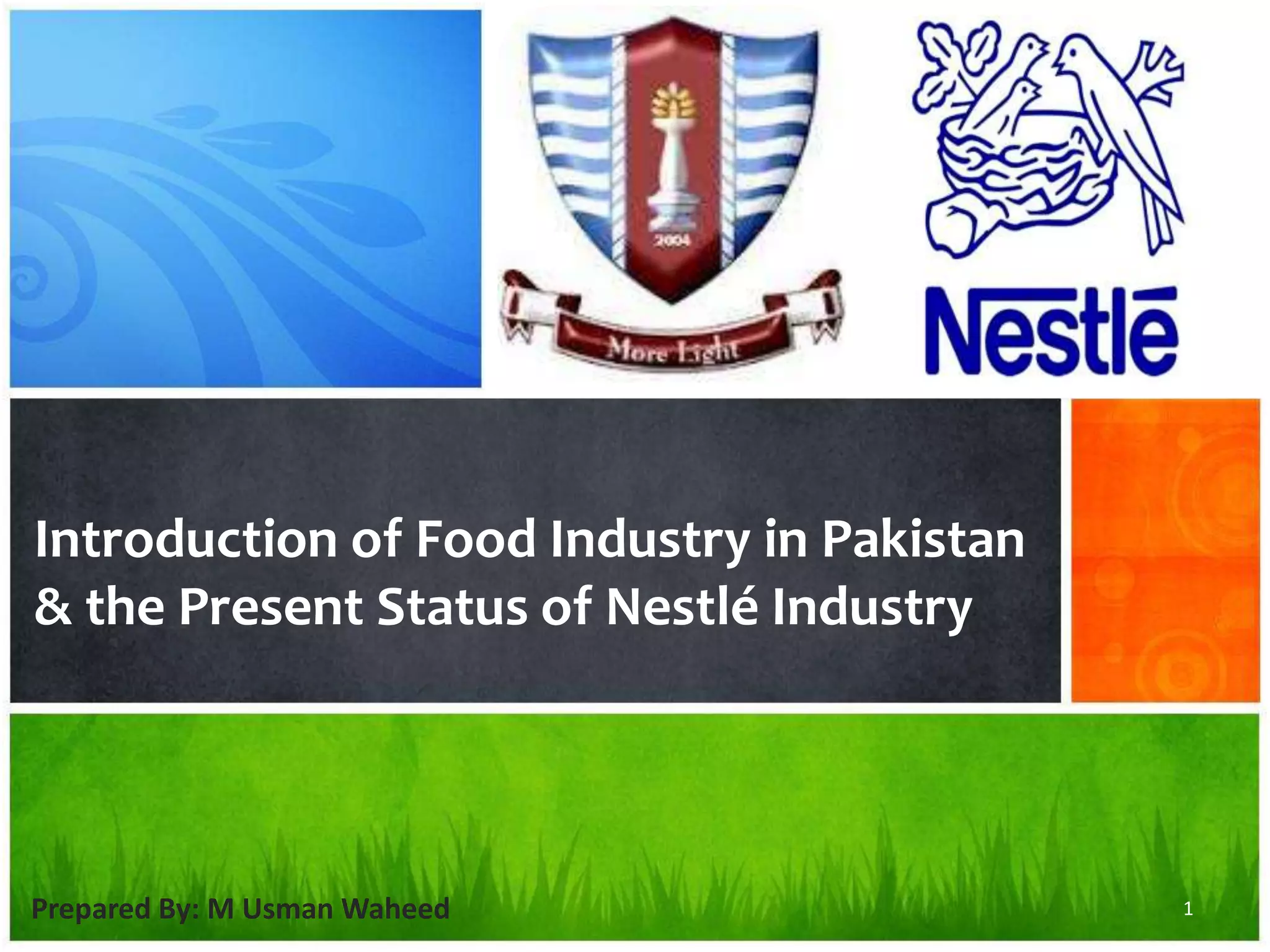 Introduction of food industry in pakistan & the present status of ...