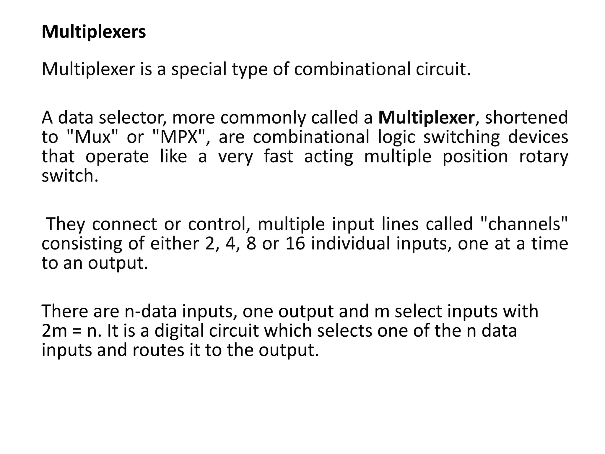 COMPUTER ORGANIZATION -Multiplexer,Demultiplexer, Encoder | PPT