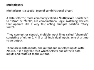 COMPUTER ORGANIZATION -Multiplexer,Demultiplexer, Encoder | PPT