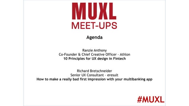 Ranzie Anthony – 10 Principles for UX design in Fintech | PPT