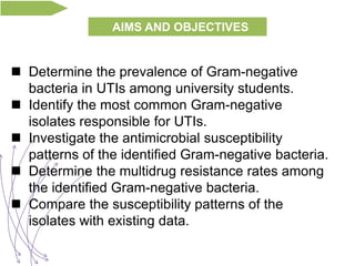 PREVALENCE OF ANTIMICROBIAL SUSCEPTIBILITY OF GRAM NEGATIVE BACTERIA IN URINE | PPT | Infectious ...