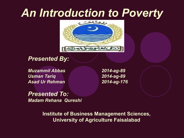 an introduction of poverty | PPT