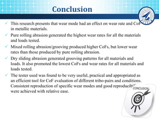 Friction and Wear of metals | PPTX