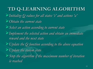 MOUNTAIN CAR PROBLEM USING TEMPORAL DIFFERENCE(TD) & VALUE ITERATION(VI) REINFORCEMENT LEARNING ...