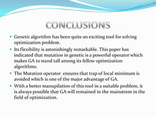 Muzammil Adulrahman ppt on travelling salesman Problem Based On Mutation Genetic Algorithms | PPT