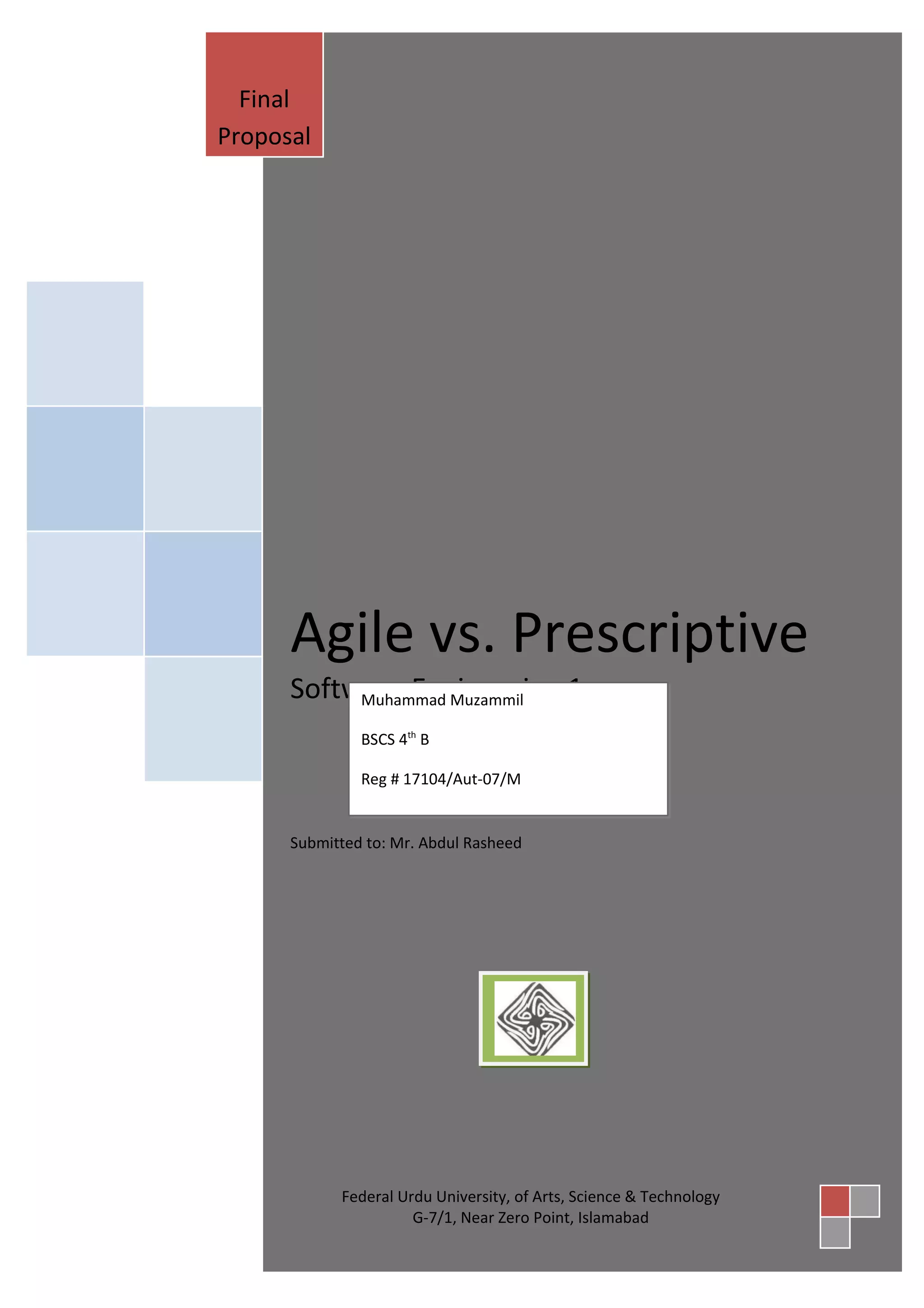 Muzammil Agile Vs Prescriptive | PDF