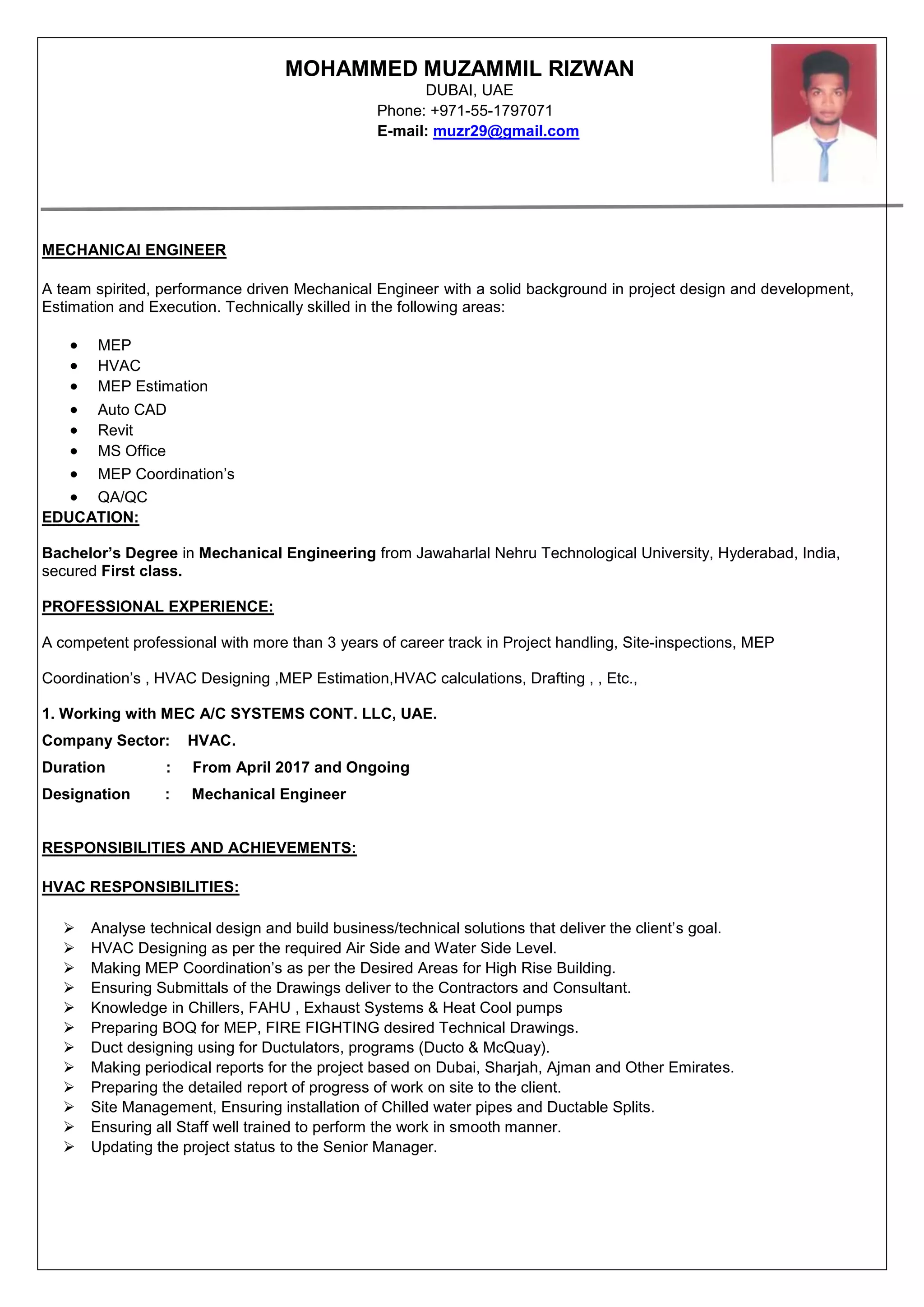 Muzammil cv | PDF