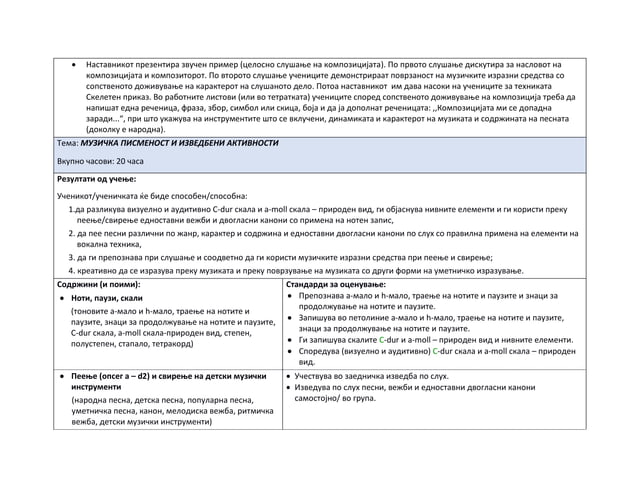 Muzicko - obrazovanie za sesto- 6- oddelenie | PDF