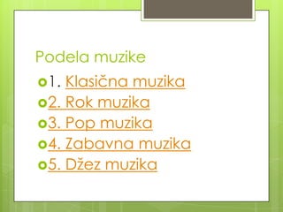 Muzika | PPTX