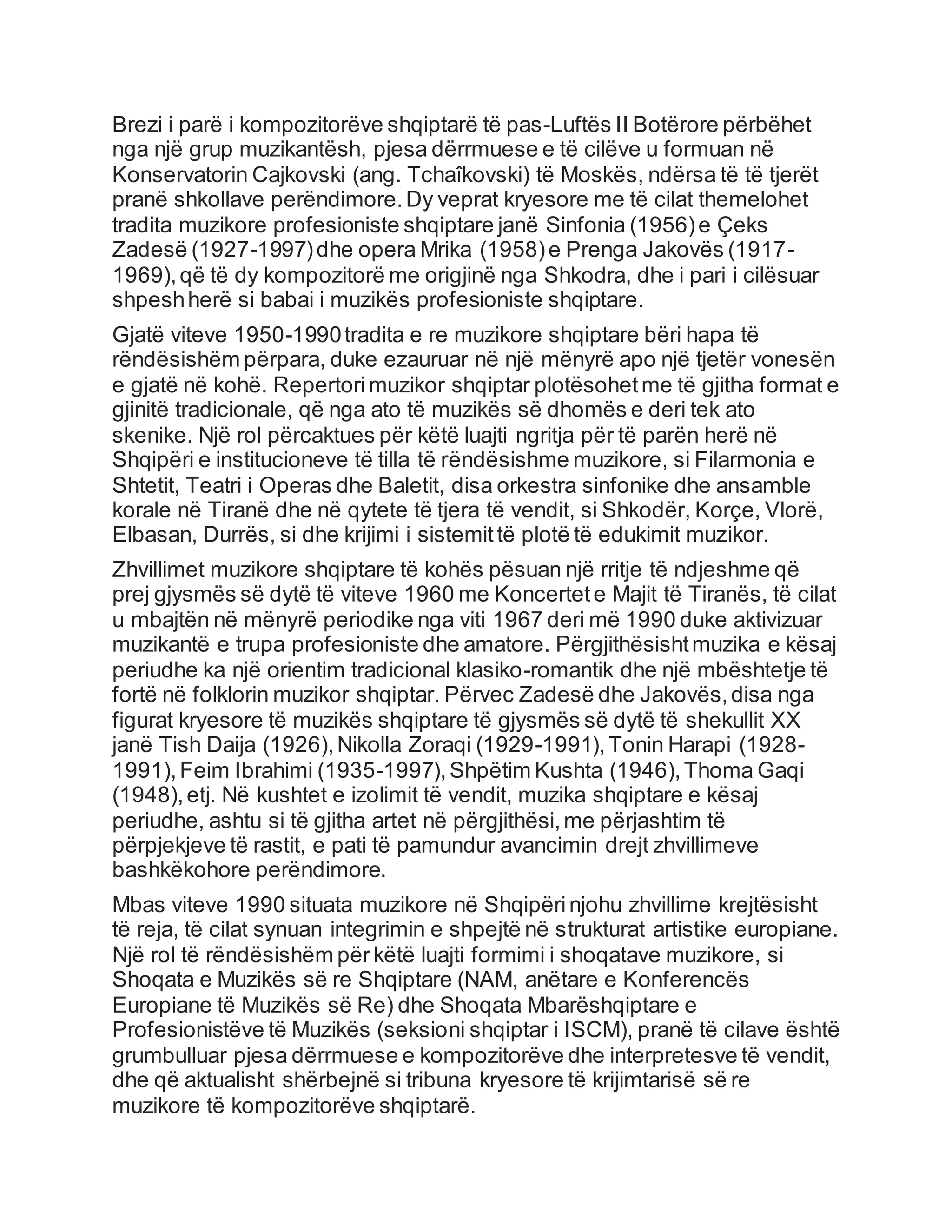 Muzika popullore ne trevat shqiptare | DOCX