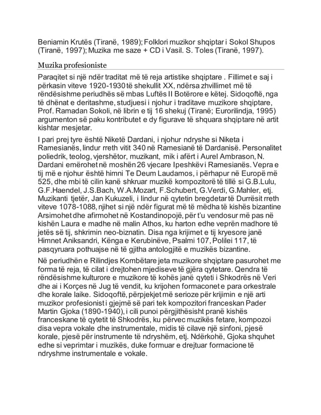 Muzika popullore ne trevat shqiptare | PDF