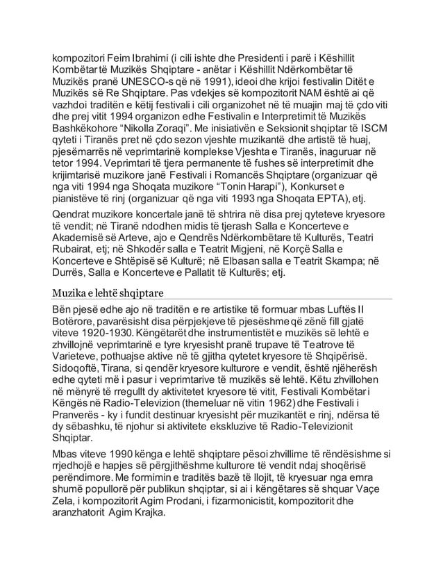 Muzika popullore ne trevat shqiptare | PDF