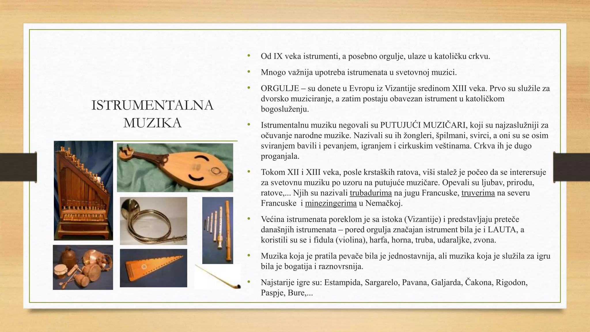 Muzika srednjeg veka | PPTX