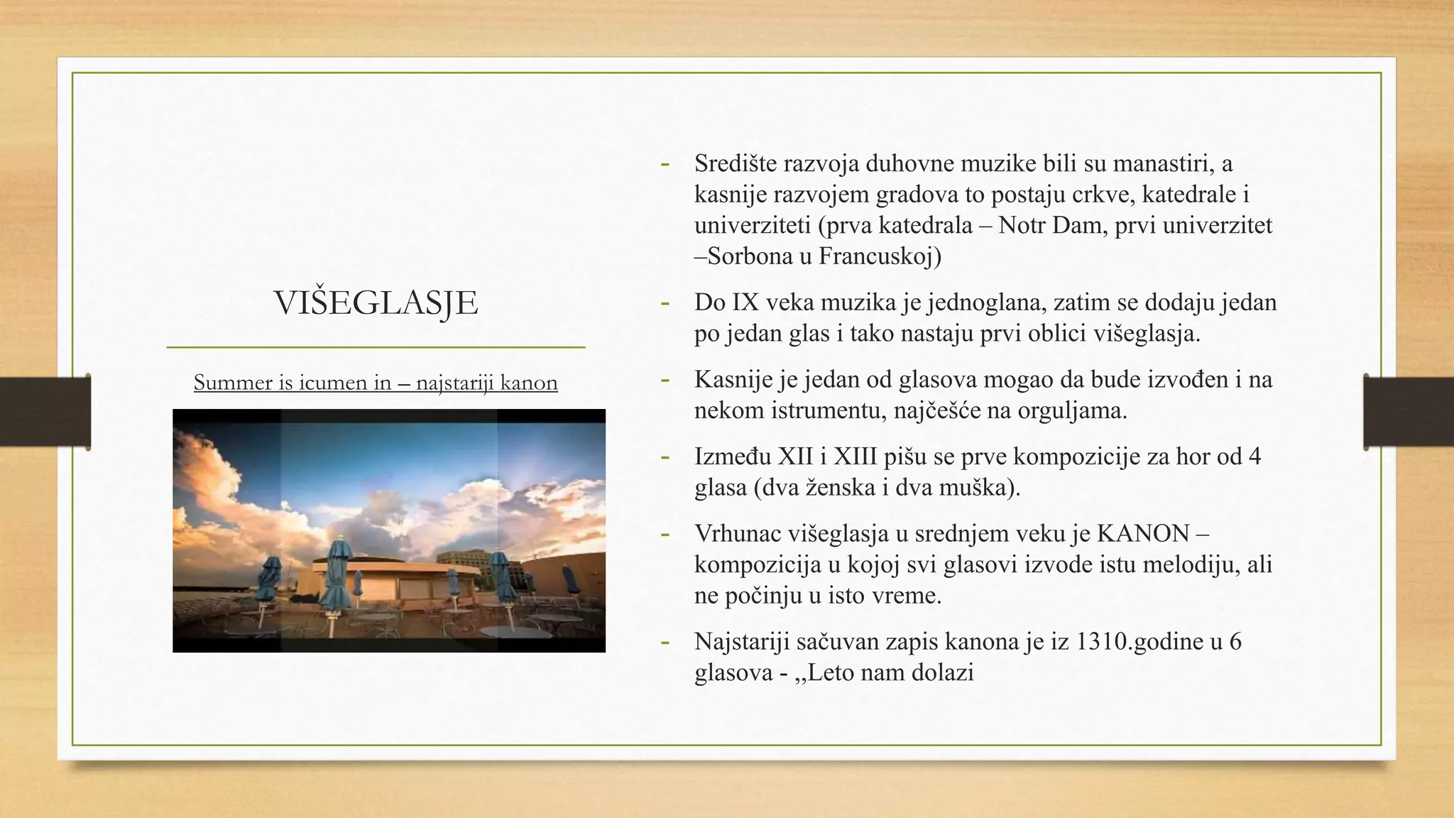 Muzika srednjeg veka pdf | PPT