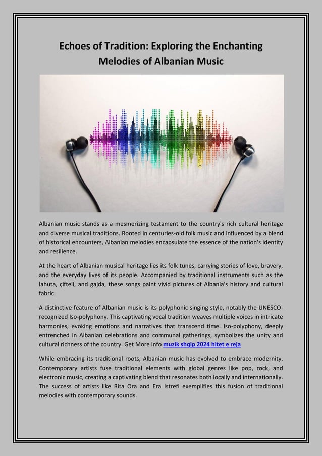 Echoes of Tradition: Exploring the Enchanting Melodies of Albanian ...