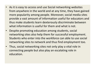 Educational benefits of social networking sites | PPTX