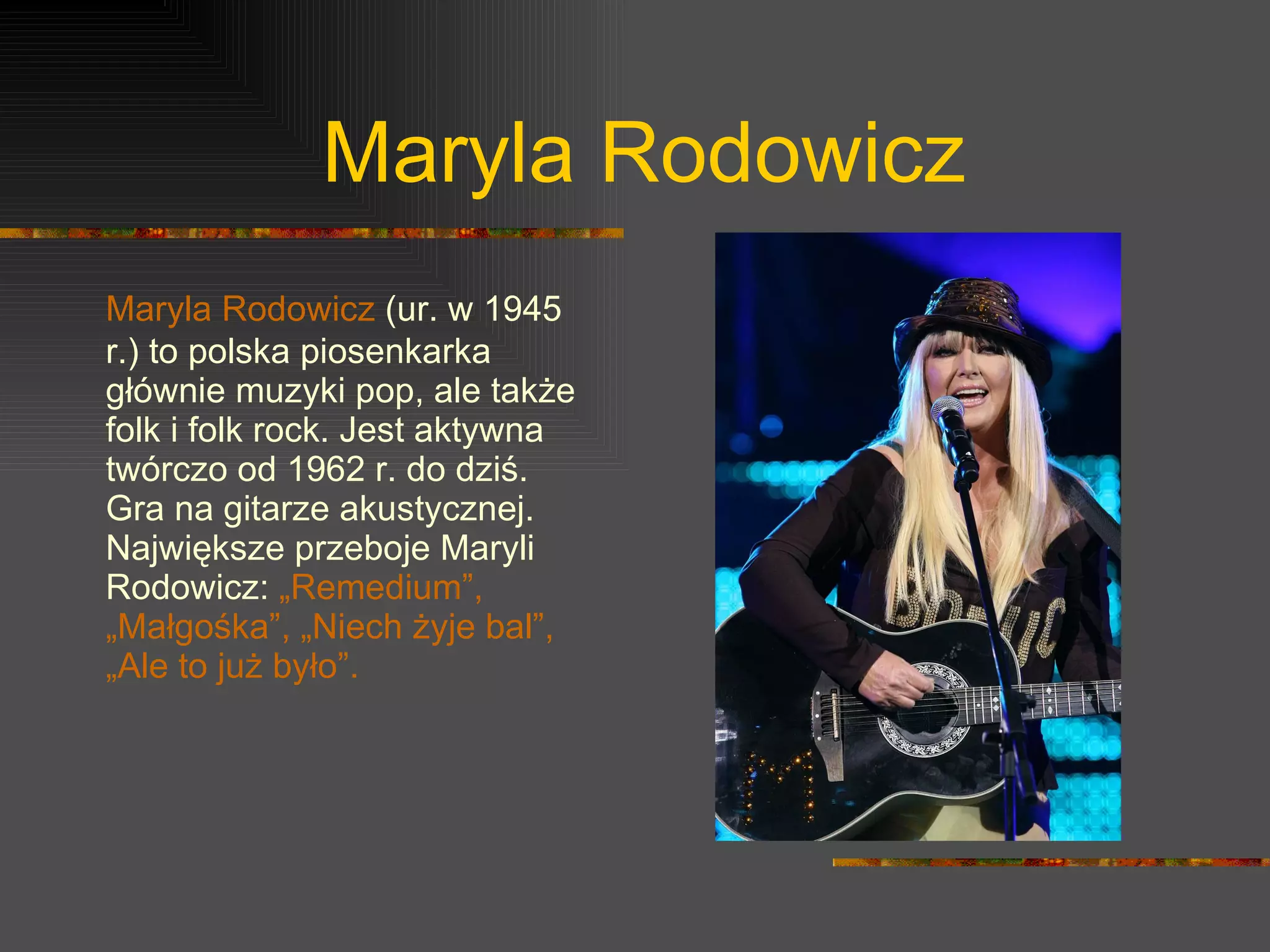Muzyka rozrywkowa II połowy XX w. | PPT