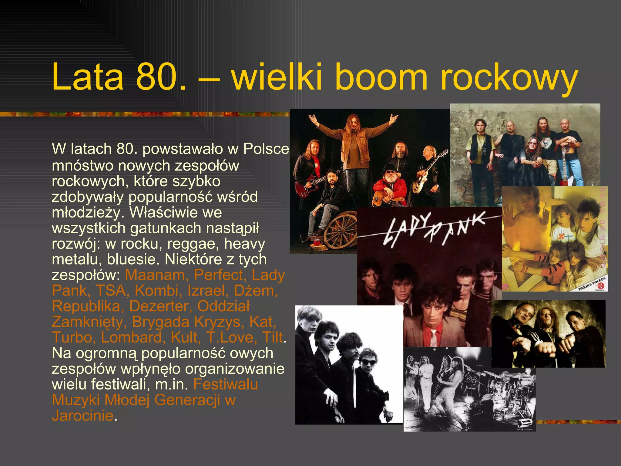 Muzyka rozrywkowa II połowy XX w. | PPT