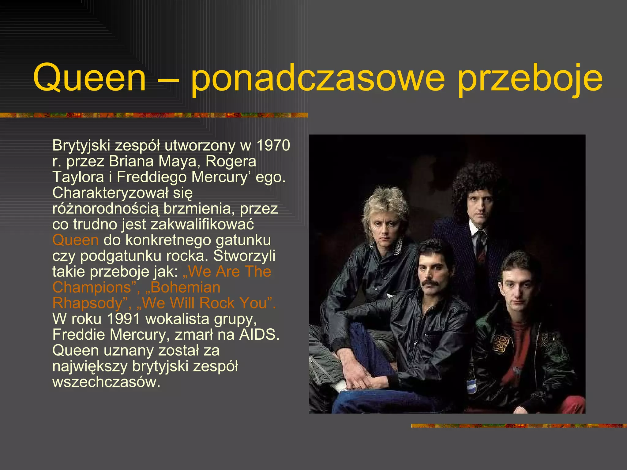 Muzyka rozrywkowa II połowy XX w. | PPT