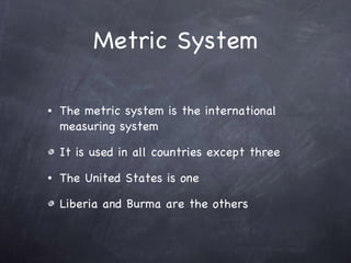 Metric Volume | PPT