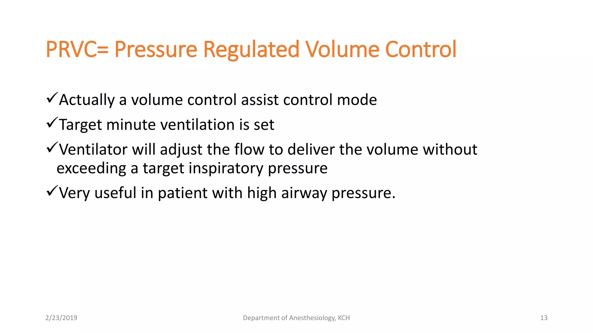 Mechanical Ventilation -Modes for Pediatrics | PPTX