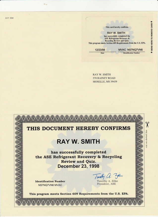MVAC Certificate | PDF