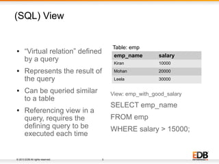 Materialized views in PostgreSQL | PDF