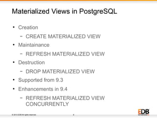 Materialized views in PostgreSQL | PDF