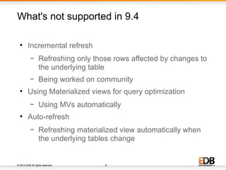 Materialized views in PostgreSQL | PDF