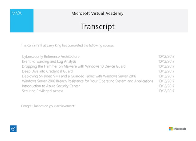Microsoft Virtual Academy transcript | PPT