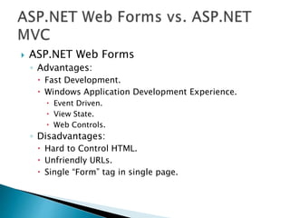 Asp.net Mvc Introduction | PPT