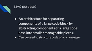 MVC.pptx | Databases | Computer Software and Applications