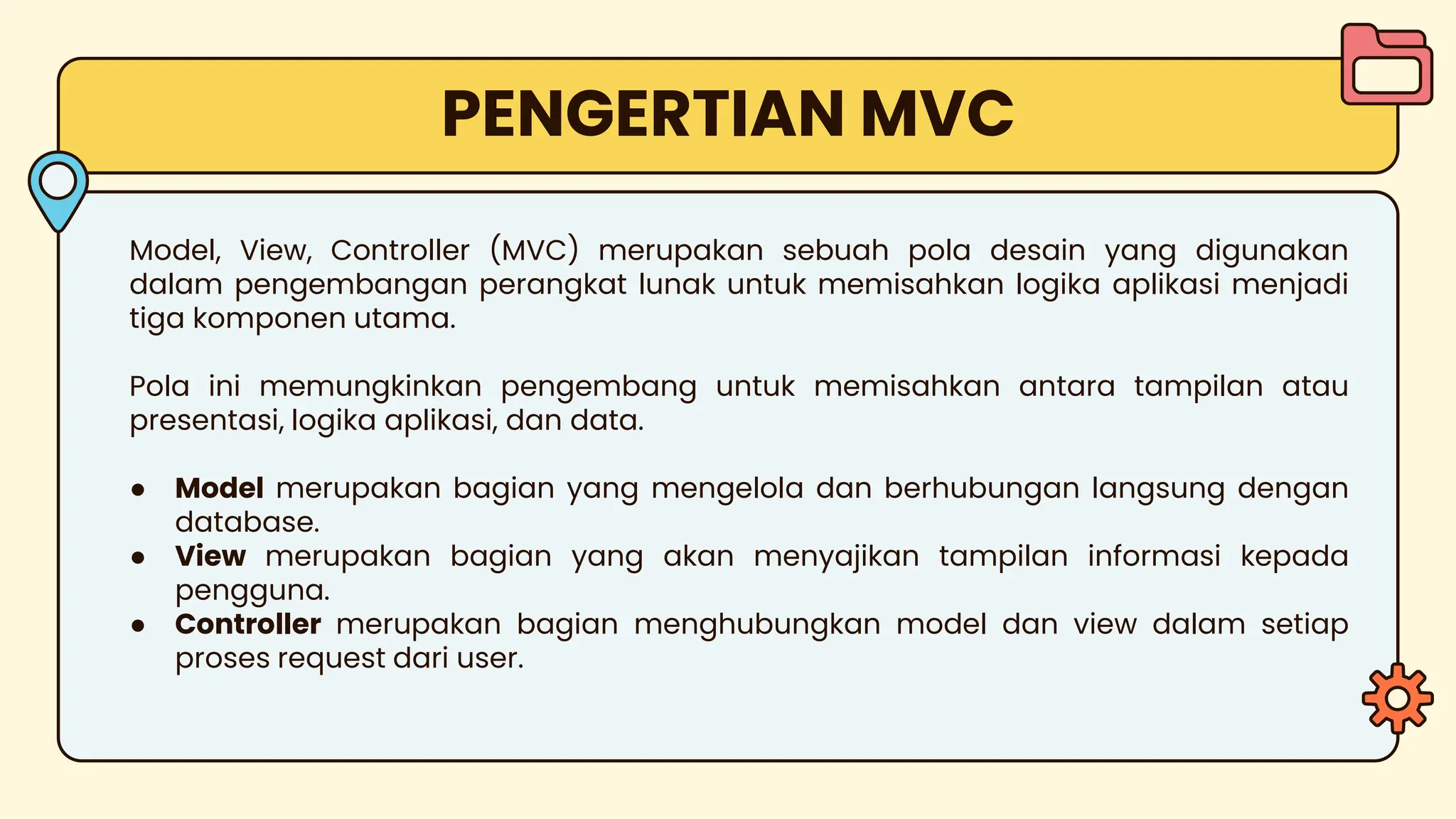 Pengenalan MVC, Model View Controller, Framework | PPTX