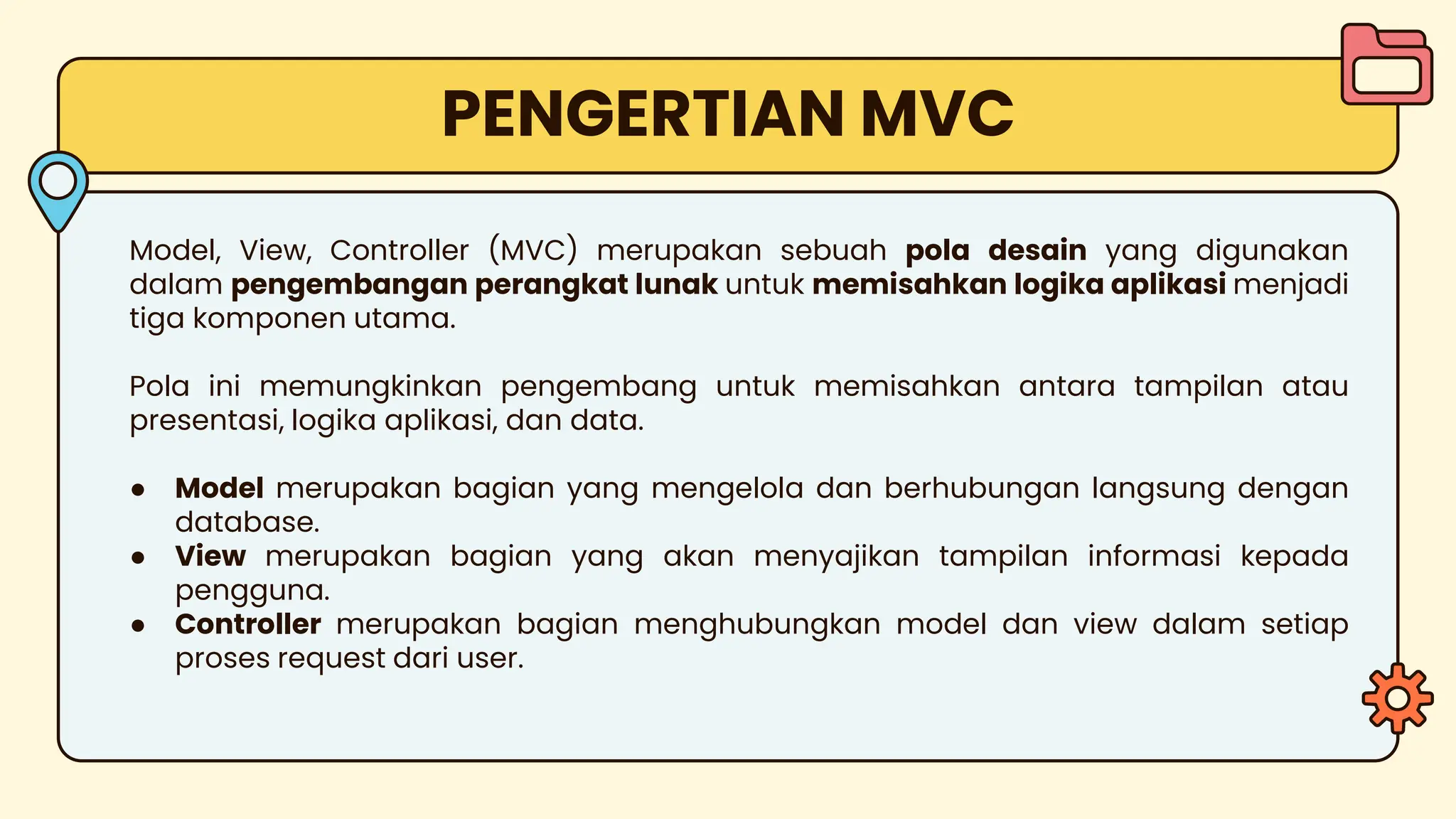 Pengenalan MVC, Model View Controller, Framework | PPTX