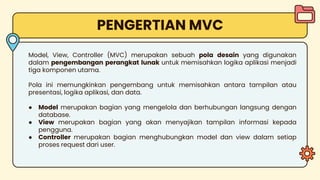 Pengenalan MVC, Model View Controller, Framework | PPTX