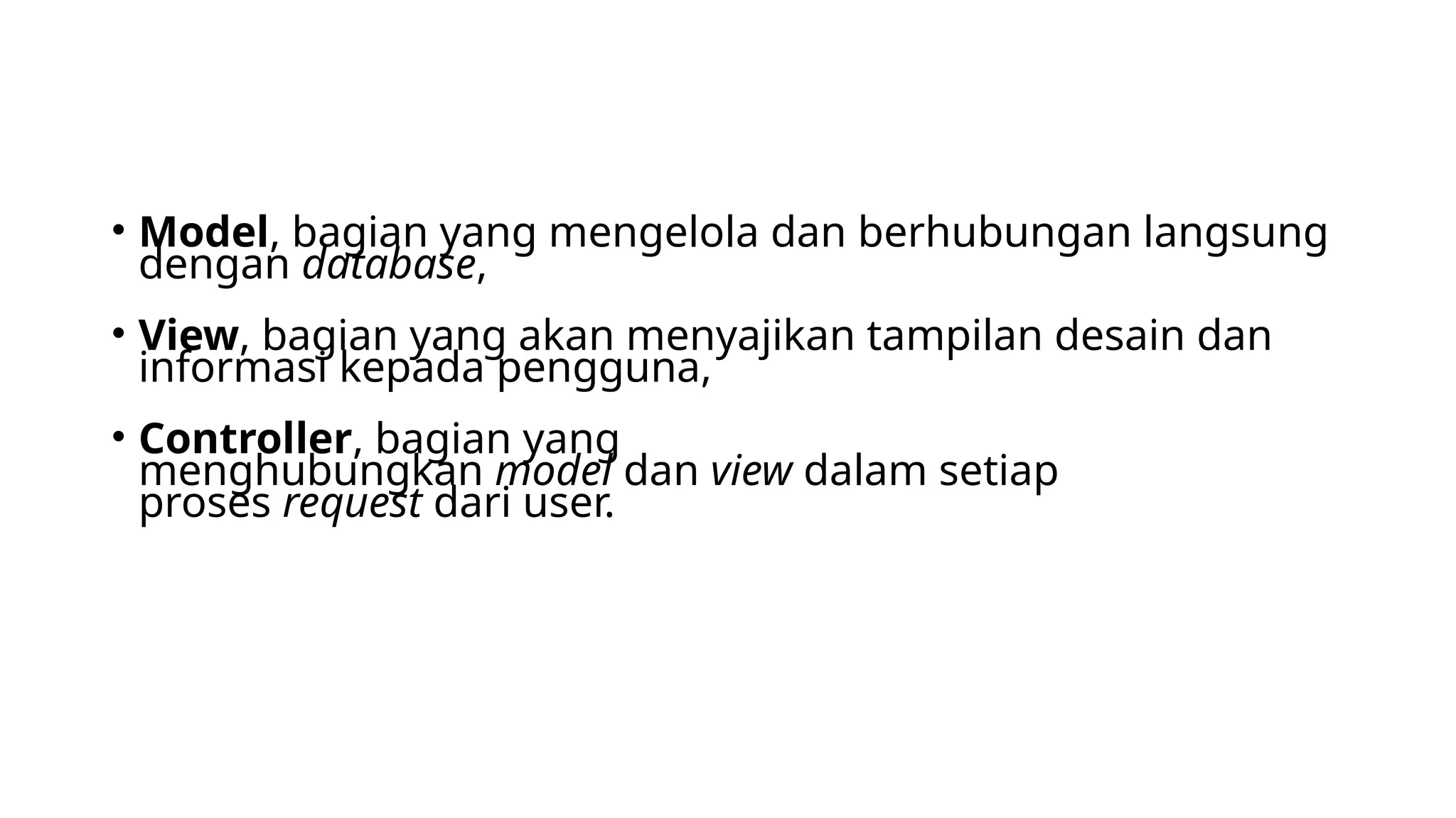 Materi pembelajaran MVC (model View Controller) | PPT
