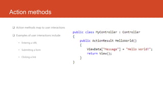 ASP.NET MVC controllers | PPT