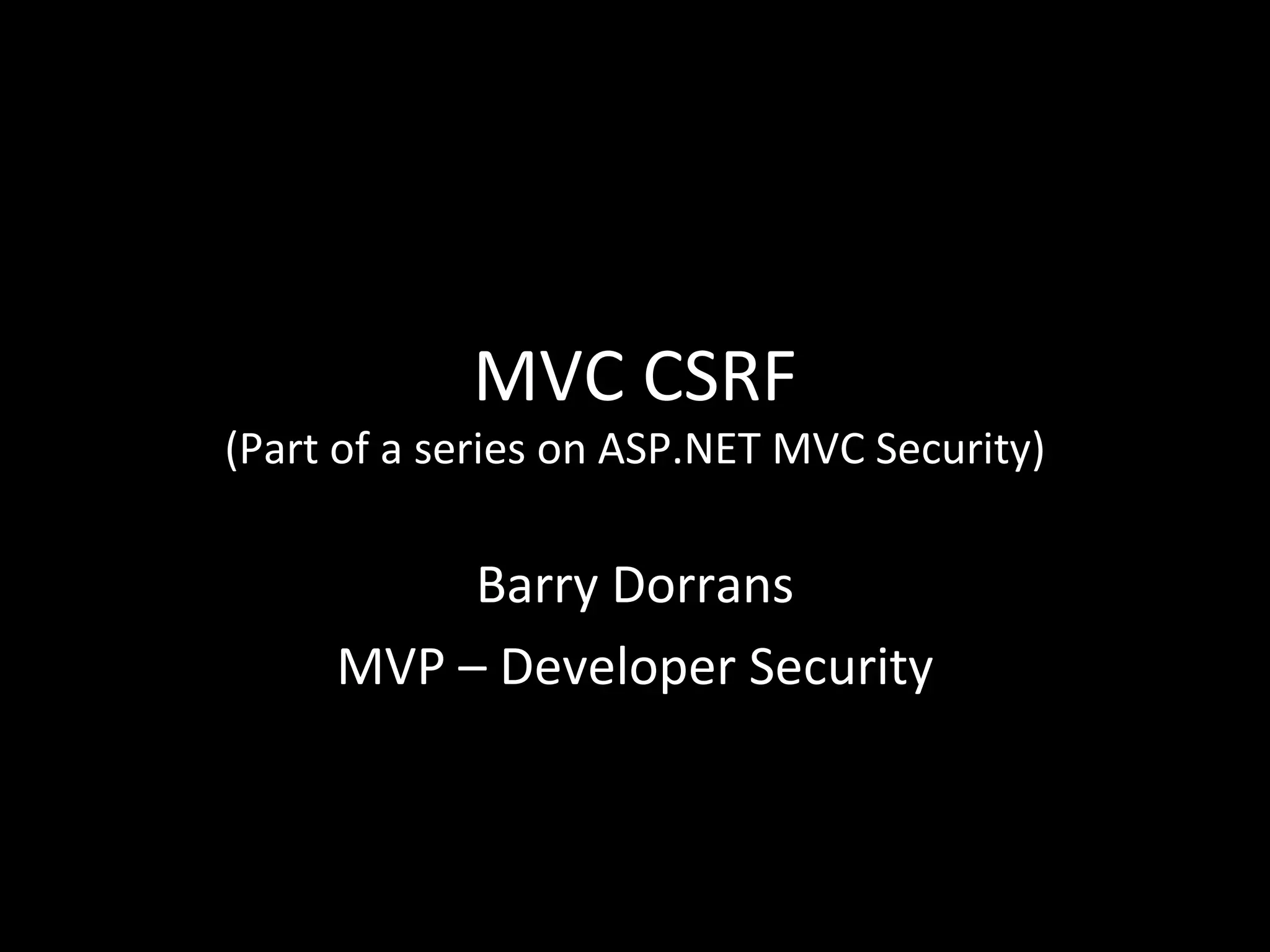 MVC CSRF Protection | PPT