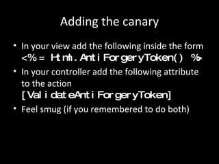 MVC CSRF Protection | PPT
